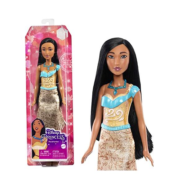 バービー バービー人形 HLW07 Mattel Disney Princess Pocahontas Doll in Sparkling Fashion with Removable Skirt, Necklace and Shoes, ...