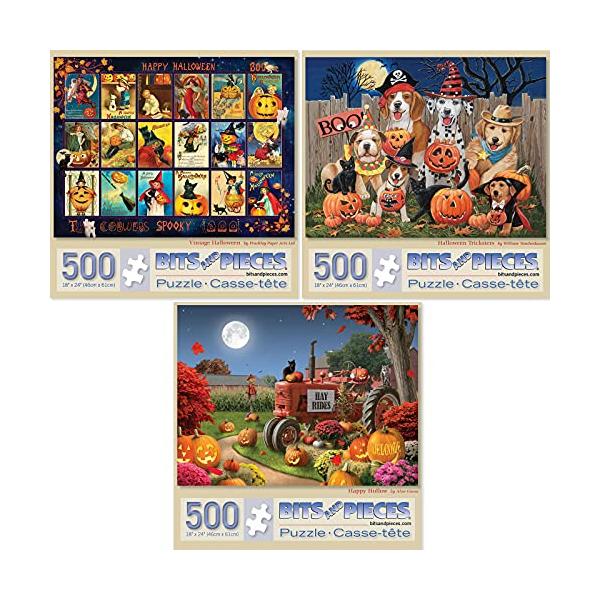 ジグソーパズル 海外製 アメリカ 48314 Bits and Pieces - Value Set of (3) 500 Piece Jigsaw Puzzles for Adults - Each Puzzle Measures 18"...