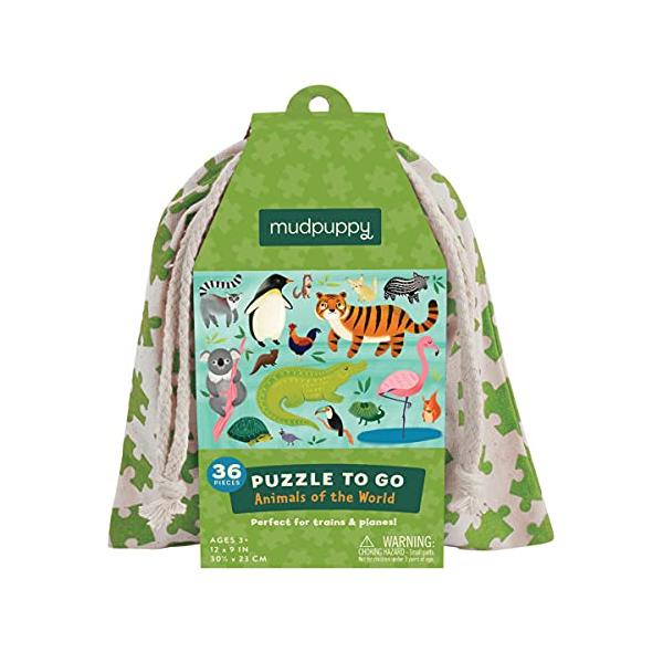 ジグソーパズル 海外製 アメリカ 9780735345980 Mudpuppy Animals of The World to Go Puzzle, 36 Pieces ? Great for Kids Ages 3+ - Perfect ...
