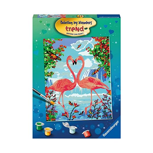 ジグソーパズル 海外製 アメリカ 29038 Ravensburger Flamingo Love Paint by Numbers Kit for Children - Painting Arts and Crafts for Kids ...