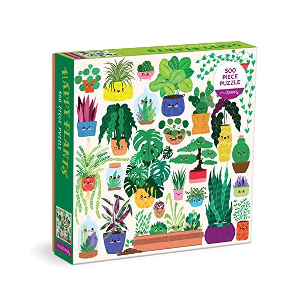 ジグソーパズル 海外製 アメリカ 9780735376762 Mudpuppy Happy Plants ? 500 Piece Family Puzzle with Fun and Adorable Illustrations of Su...