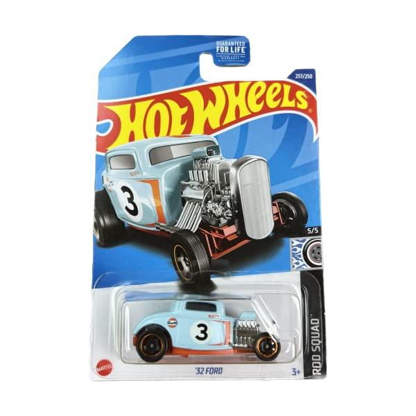 ホットウィール マテル ミニカー ホットウイール HCV75-M9C0P Hot Wheels 2022 - '32 Ford - Gulf Blue - Rod Squad 5/5 - 237/250海外限定品を迅速輸入！5〜15営業日に...
