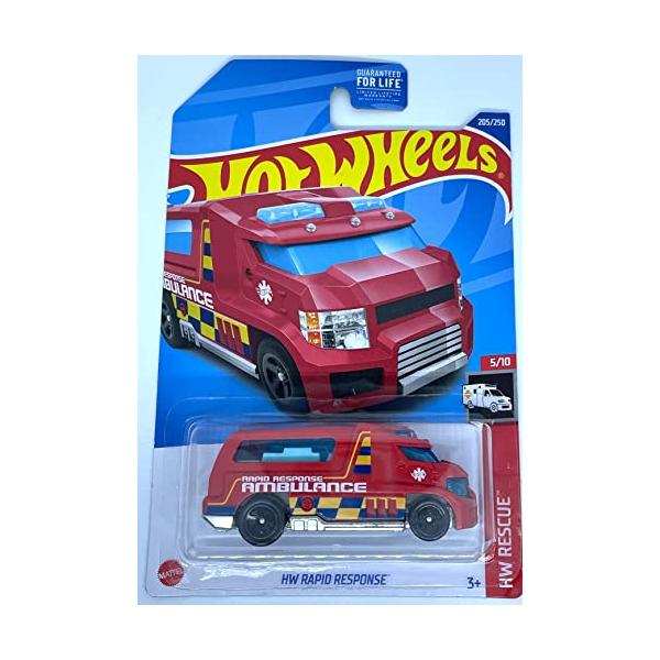 ホットウィール マテル ミニカー ホットウイール 5/10 Hot Wheels 2022 - HW Rapid Response - Red Ambulance 5/10 [6" L x 6" W x 4" H]海外限定品を迅速輸入！5〜...