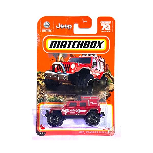 ホットウィール マテル ミニカー ホットウイール  Matchbox - Jeeps Wrangler SUPERLIFT - Red - Matchbox 70 Years - 2023 - Mint/NrMint - Ships Bub...