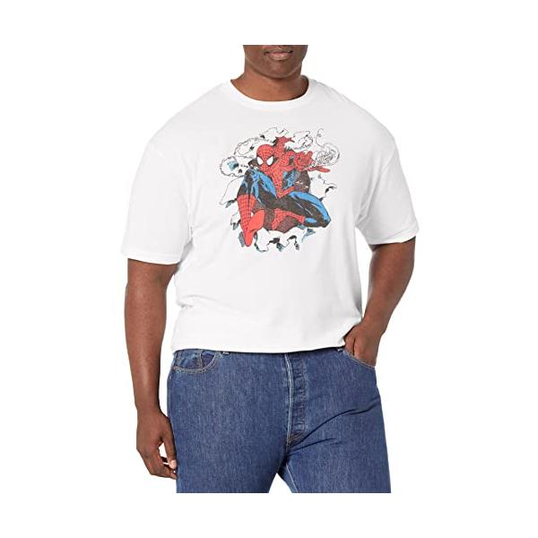 Tシャツ キャラクター ファッション トップス 海外モデル MVSM0001-20001007 Marvel Big &amp; Tall Classic Spider-Man Spiderman Men's Tops Short Slee...