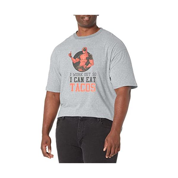 Tシャツ キャラクター ファッション トップス 海外モデル MARV0486-20001007 Marvel Big Classic Deadpool Workout Men's Tops Short Sleeve Tee Shirt, A...