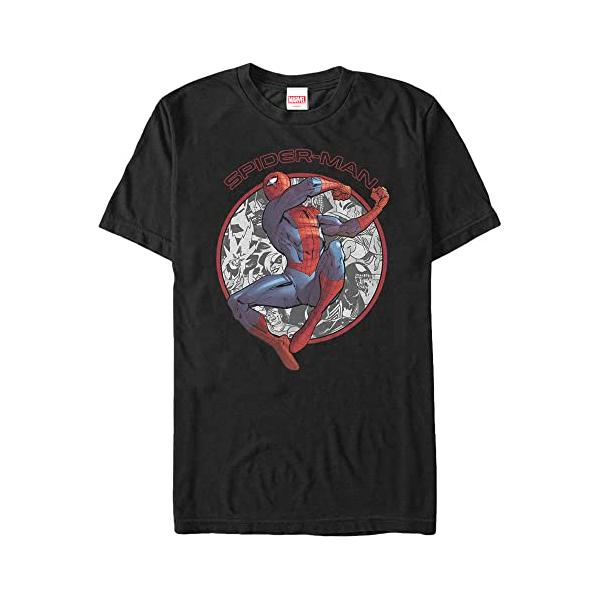 Tシャツ キャラクター ファッション トップス 海外モデル MARV0785-20001007 Marvel Big &amp; Tall Classic Spider in Circle Men's Tops Short Sleeve T...