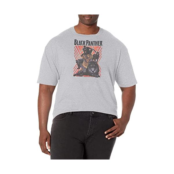Tシャツ キャラクター ファッション トップス 海外モデル MARV1472-20001007 Marvel Big &amp; Tall Classic Panthers of Black Men's Tops Short Sleeve ...