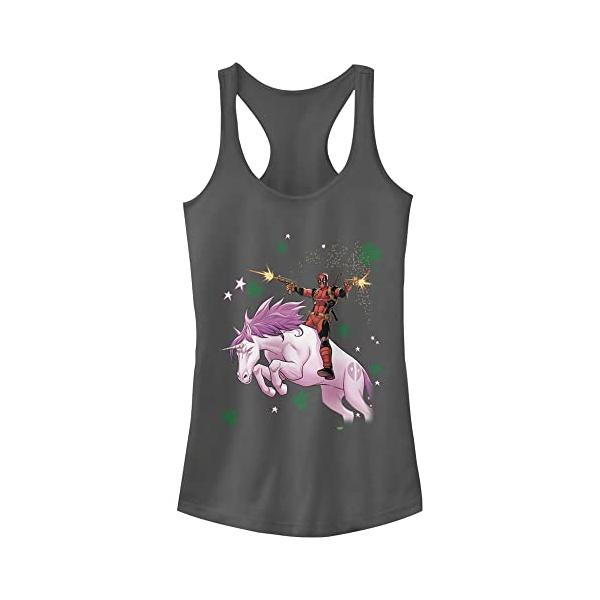 Tシャツ キャラクター ファッション トップス 海外モデル MARV3339-60077005 Marvel Classic Lucky Deadpool Junior's Racerback Tank Top海外限定品を迅速輸入！5〜15...