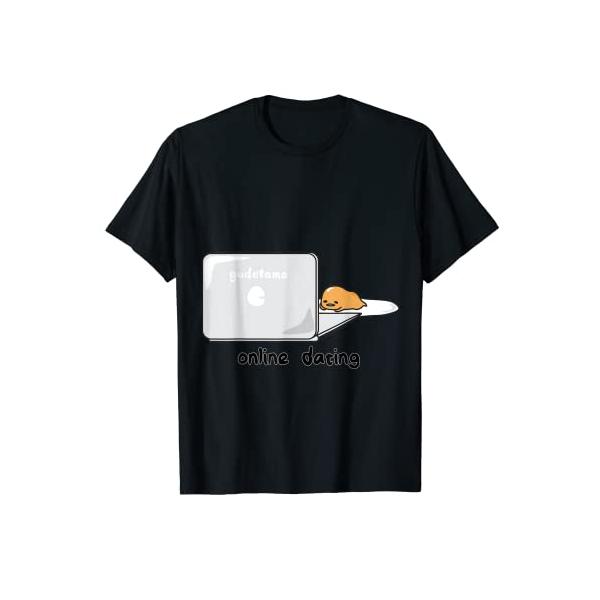 Tシャツ キャラクター ファッション トップス 海外モデル  Gudetama "Online Dating" Tee Shirt T-Shirt海外限定品を迅速輸入！5〜15営業日にて発送します。商品名（自動翻訳）：ぐでたま「オンライン・...