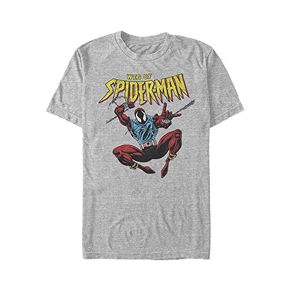 Tシャツ キャラクター ファッション トップス 海外モデル MARV3878-10001006 Marvel Spider-Man Web of Spider-Man Portrait T-Shirt海外限定品を迅速輸入！5〜15営業日にて...