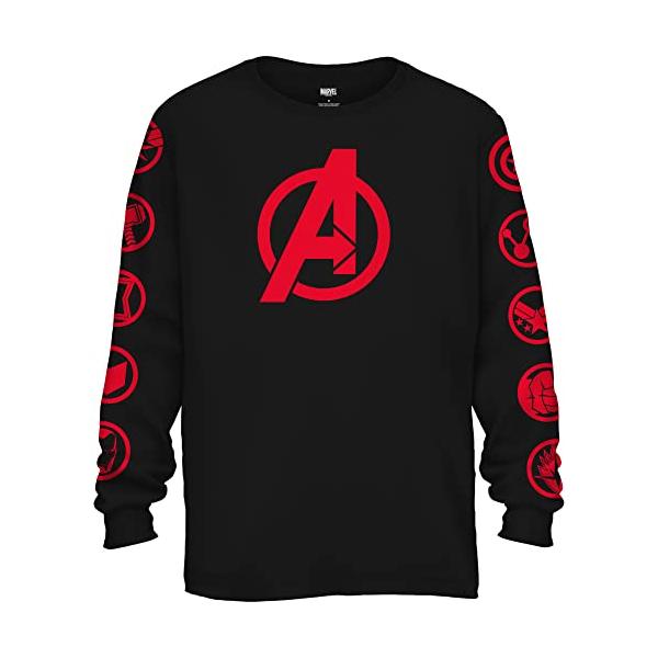 Tシャツ キャラクター ファッション トップス 海外モデル  Marvel Avengers Endgame Logo Symbol Captain America Graphic Longsleeve T-Shirt(SM, Black)...
