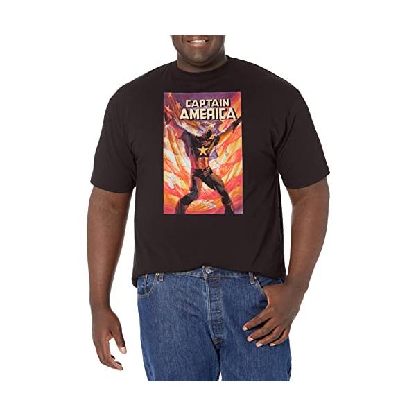 Tシャツ キャラクター ファッション トップス 海外モデル MARV2151-20001007 Marvel Big &amp; Tall Classic Captain America OCT18 Men's Tops Short Sle...