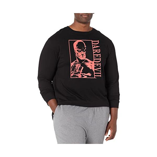 Tシャツ キャラクター ファッション トップス 海外モデル MARV2798-20001007 Marvel Big &amp; Tall Classic Daredevil Portrait Box Men's Tops Short Sl...