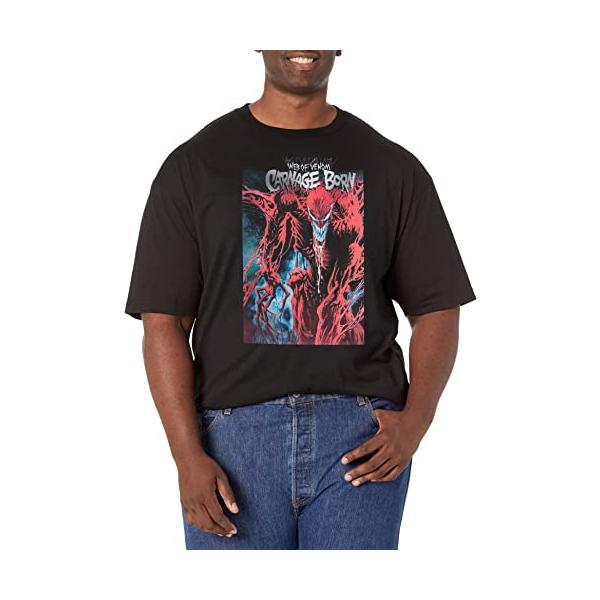 Tシャツ キャラクター ファッション トップス 海外モデル MARV2100-20001007 Marvel Big &amp; Tall Classic Web of Venom Nov18 Men's Tops Short Sleeve...