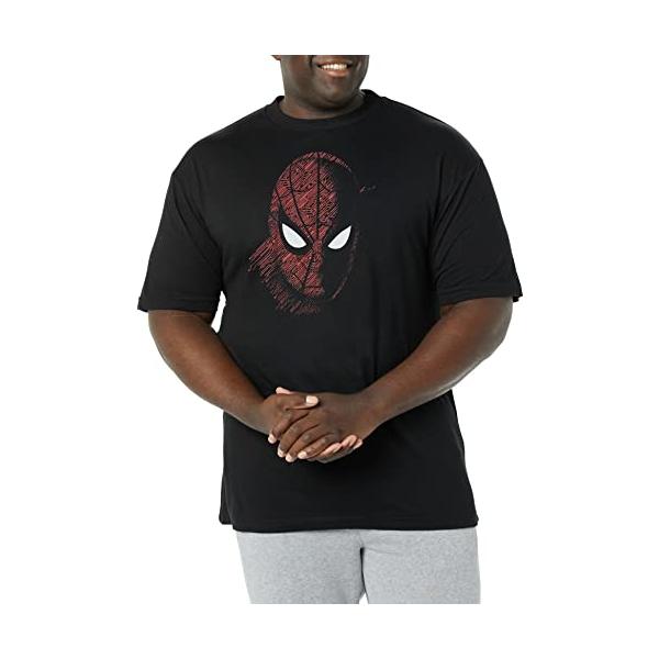 Tシャツ キャラクター ファッション トップス 海外モデル  Marvel Men's Spider-Man: Far from Home Tech Pattern T-Shirt - Black - 5X Large海外限定品を迅速輸入！...