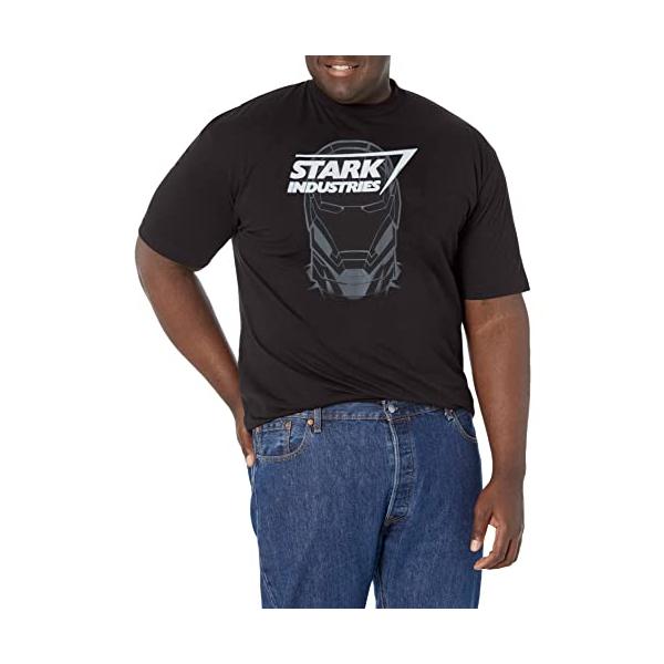 Tシャツ キャラクター ファッション トップス 海外モデル  Marvel Men's Stark Industries Iron Man Logo T-Shirt - Black - Large海外限定品を迅速輸入！5〜15営業日にて発送...