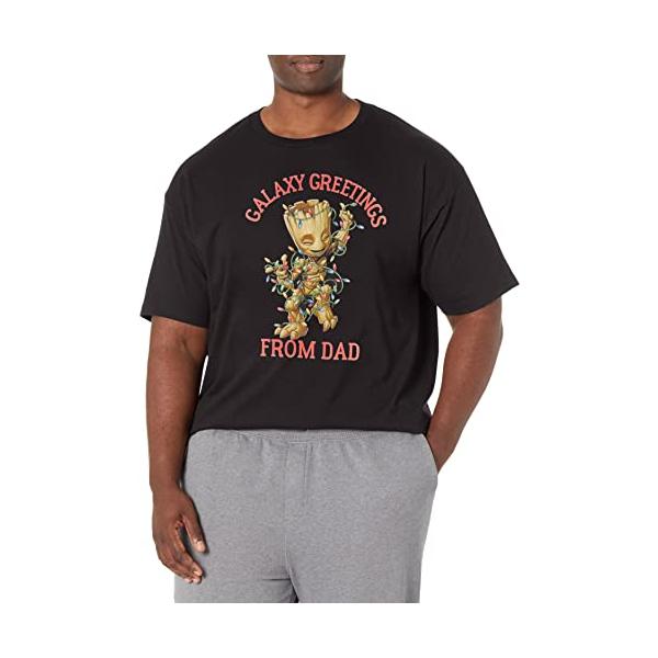 Tシャツ キャラクター ファッション トップス 海外モデル MARV2646-20001007 Marvel Big &amp; Tall Classic Xmas Groot Dad Men's Tops Short Sleeve Tee...