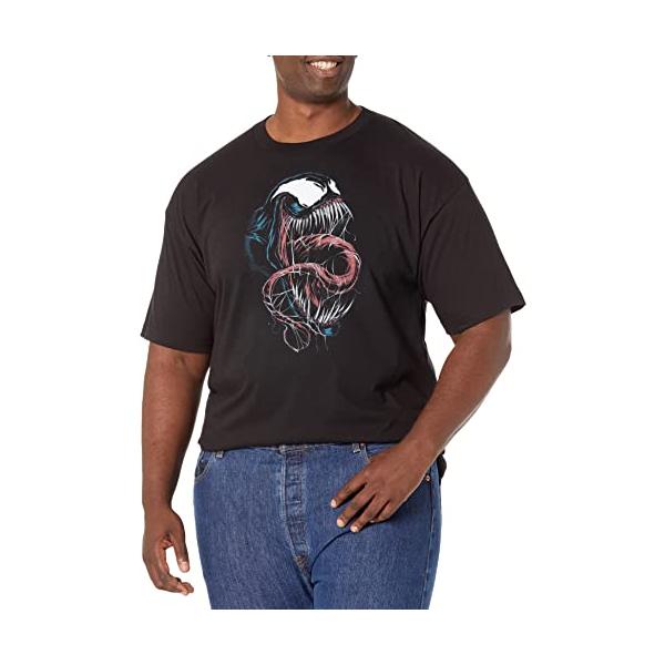 Tシャツ キャラクター ファッション トップス 海外モデル MARV0701-20001007 Marvel Men's Venom Big Face, Black, X-Large Tall海外限定品を迅速輸入！5〜15営業日にて発送しま...