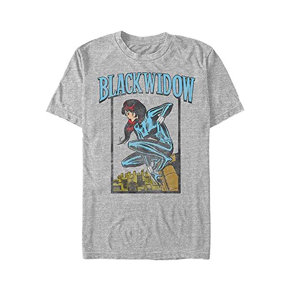 Tシャツ キャラクター ファッション トップス 海外モデル MARV3945-10001006 Marvel Men's Black Widow Classic Retro, Athletic Heather, Small海外限定品を迅速輸...