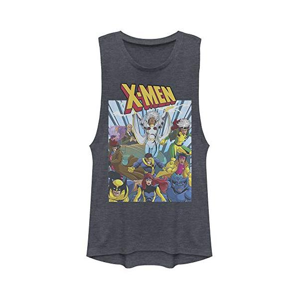 Tシャツ キャラクター ファッション トップス 海外モデル MARV2805-60110015 Marvel Classic Team Power Women's Muscle Tank, Denim Blue Heather, X-Sma...