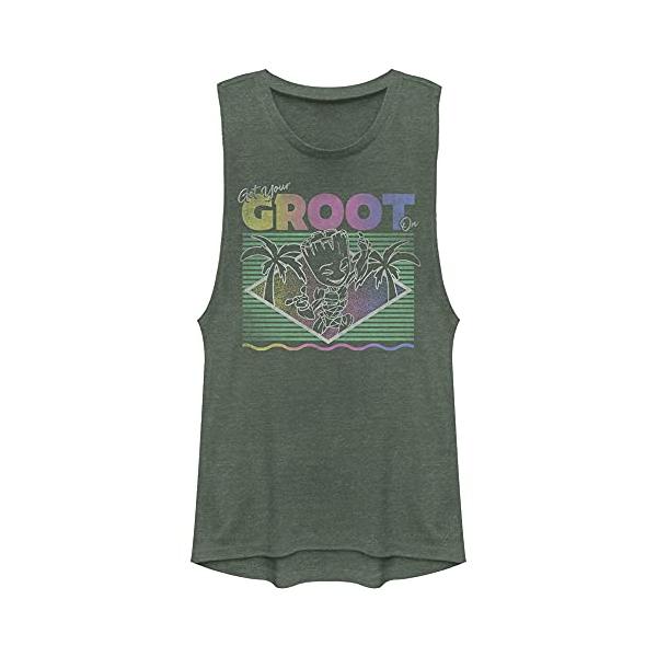 Tシャツ キャラクター ファッション トップス 海外モデル MARV3401-60110015 Marvel Guardians of The Galaxy Get Your Groot On Juniors Muscle海外限定品を迅速輸...