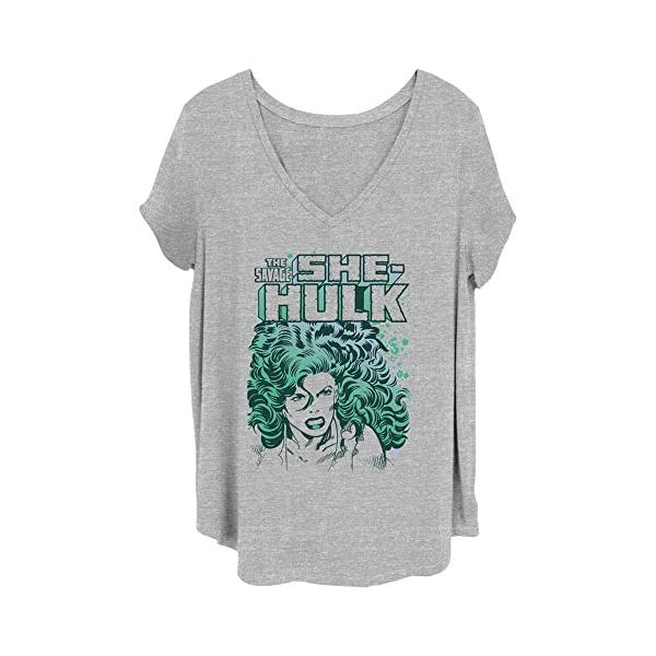 Tシャツ キャラクター ファッション トップス 海外モデル MARV0348-80167009 Marvel Classic She Hulk Junior's Plus Short Sleeve Tee Shirt海外限定品を迅速輸入！5...