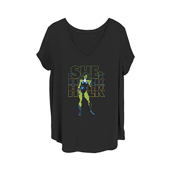Tシャツ キャラクター ファッション トップス 海外モデル MARV1485-80167009 Marvel Classic She Hulk Junior's Plus Short Sleeve Tee Shirt海外限定品を迅速輸入！5...