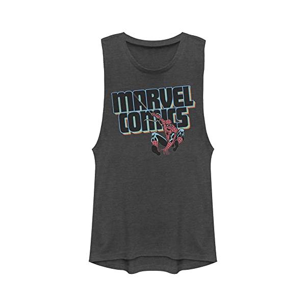 Tシャツ キャラクター ファッション トップス 海外モデル MARV3434-60110015 Marvel Classic Comics Women's Muscle Tank, Charcoal, Medium海外限定品を迅速輸入！5〜...