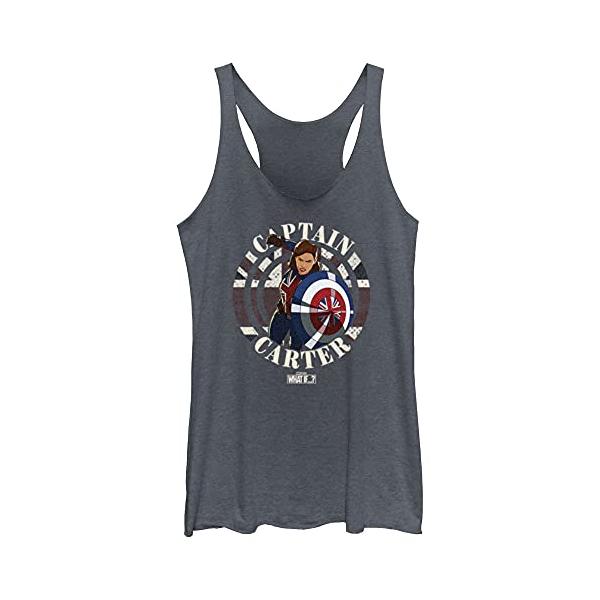 Tシャツ キャラクター ファッション トップス 海外モデル MFWI0025-60077010 Marvel Junior's What If Carter Stamp Tri-Blend Racerback Layering Tank, ...