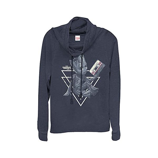 Tシャツ キャラクター ファッション トップス 海外モデル MARF0085-60046014 Marvel Junior's Universe Thoughtful Groot Women's Long Sleeve Cowl Neck ...