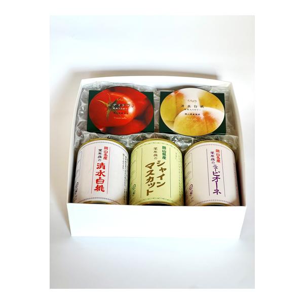 ・清水白桃缶詰形状は二つ割り、内容総量425g（固形量250g）清水白桃缶に使用している清水白桃は、岡山県の白桃の中で1番人気のある品種です。萬果荘の清水白桃は大きい桃二つ割を使用しています。・シャインマスカット缶詰形状はホール状、内容総量...