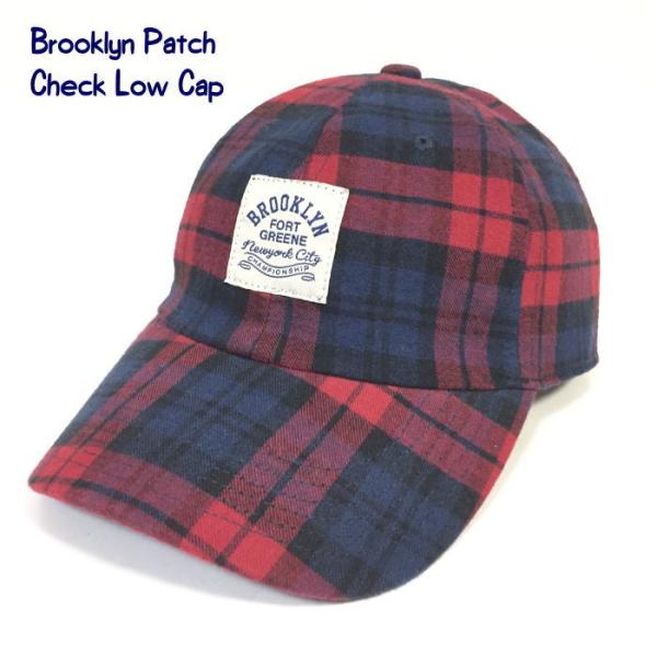 ●新品/正規品●ブルックリン パッチ チェック ローキャップ●素材/本体 綿１００％●MADE IN CHINA●カラー / RED●サイズ/ FREE ５６〜５８cm(実寸約５６cm〜約５９cm) ユニセックスでご使用いただけます。※バッ...
