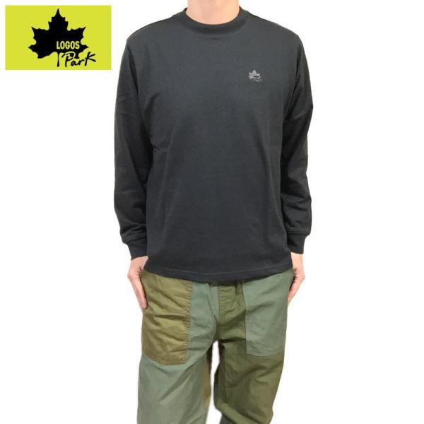 ●新品 / 正規品●LOGOS ロゴス ●ワンポイント 刺繍 長袖Tシャツ●素材/本体：綿60% ポリエステル40% リブ部分：綿57% ポリエステル38% ポリウレタン5%●MADE IN CHINA●カラー/INK BLACK(インクブ...
