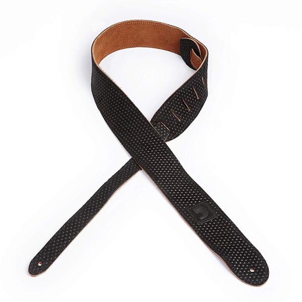 CORREA DE GUITARRA / BAJO Correa de cuero Planet Waves Embossed Black Dots 20LE03. Dise? de cuero en relieve amarillo. H...