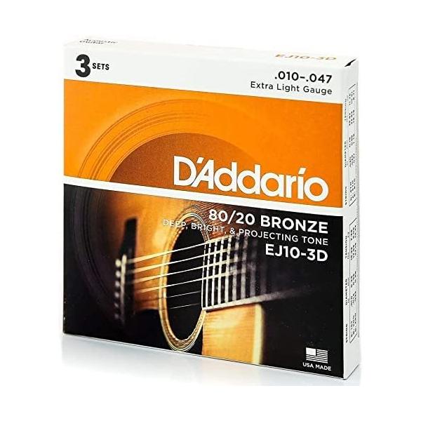 一般的なブロンズ弦として、今もなお世界中のプレイヤーに愛用されているスタンダードなギター弦3 セットパックゲージ: .010/ .014/ .023/ .030/ .039/ .047
