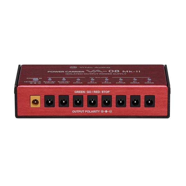 送料Sサイズですフルアイソレートタイプのエフェクトペダル用パワーサプライ9V 500mA(最大)ポート x69V/12V/18V 電圧可変 800mA(最大)ポート x2ショート保護回路が安定した動作環境を保証FCLS(Foldback C...