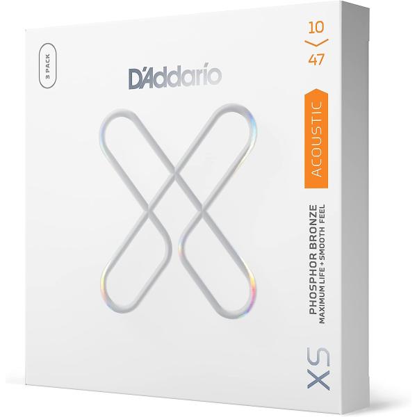 これまでのコーティング弦というカテゴリーに新風を吹かせる『XS シリーズ 』アコースティックギター弦髪の毛の10分の１の厚さを下回る極薄のePTFEフィルムを採用ゲージ: Extra Light .010-.047