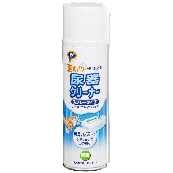 内容量:380ml    サイズ:直径60*高さ223*(mm)    泡のチカラで汚れを落とすスプレータイプの尿器クリーナー。すみずみまで泡が届くノズル付で、手を汚さずにラクラクお手入れ。