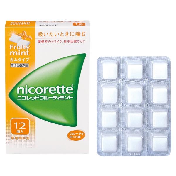 【指定第2類医薬品をご購入のお客様へ】指定第2類医薬品について使用上の注意（禁忌）を必ずご確認ください。詳しくは、販売登録者にお尋ね下さい。●ニコレットフルーティミントはタバコをやめたいと望む人のための医薬品で，禁煙時のイライラ・集中困難な...