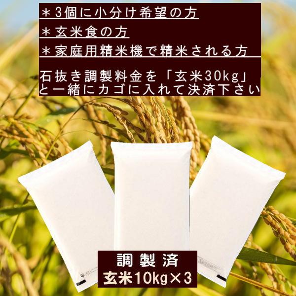 ＊玄米で3個に小分け希望の方 ＊玄米食の方 ＊家庭用精米機で精米される方　石抜き調製料金を「玄米30kg」と一緒にカゴに入れて決済下さい――――――――――――――――――機械を通して石抜きを行います。ご希望の方は　カゴに入れてくださいませ...