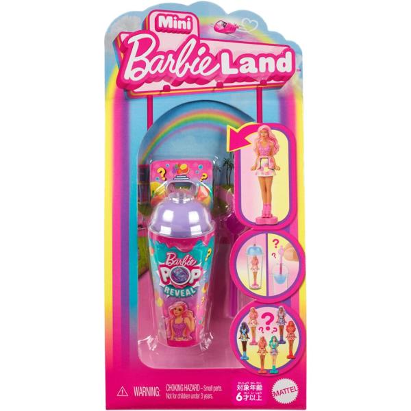 カラフルなドリンク型のケースから、約3.81cmのバービーが出てきます。バービーのポップリビールシリーズをモデルに作られたマイクロドールは全部で6種類、何が出てくるかわからないサプライズトイ！マイクロドールにはハート型の台座がついており自立...