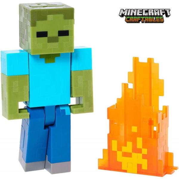 マインクラフト ベーシックフィギュア ゾンビZOMBIE IN FLAMES品番：DNH18Asst. DNH08メーカー：マテル