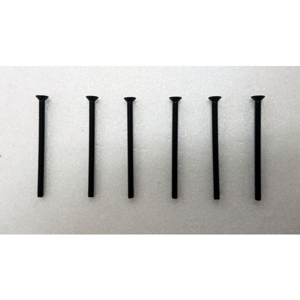 強度の高いステンレス製の皿ビス2mm×30mm 6本セットです。ブラックカラーなので、ビスの頭が目立ちません。