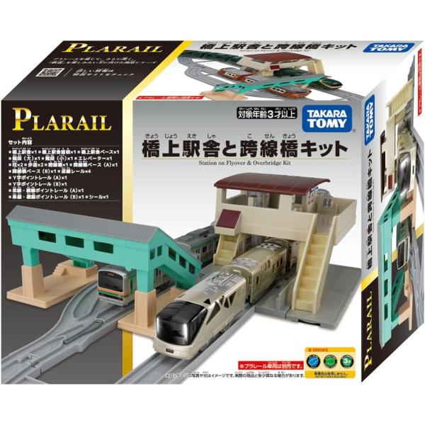 プラレールを通じて、さらに深く、「鉄道」を楽しみたい方に向けた『ＰＬＡＲＡＩＬシリーズ』から『橋上駅舎と跨線橋キット』が登場。橋上駅舎と跨線橋、直線レール、Ｙ字ポイントレール、単線・複線ポイントレールのキットです。■橋上駅舎のホームにはＧＯ...