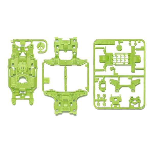 【発売日：2026年04月25日】3分割の高性能シャーシ、MSを鮮やかなイエローグリーンに仕上げるためのセットです。センターシャーシはターン式スイッチを採用した軽量タイプ。センター・N-02/T-01ユニット・AパーツはどれもABS樹脂製で...