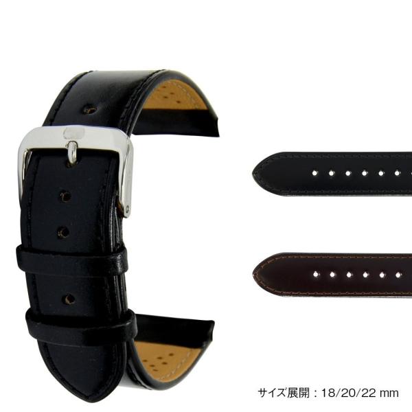 ＜商品説明＞腕になじむ高級素材「cordvan（コードバン）」を使用。 アンティークウォッチ等にもおすすめです。＜カラー＞ブラック(黒)／ダークブラウン(茶)＜素材＞仔羊（ラム）＜長さ＞【男性用サイズ】剣先側115mm / 尾錠側80mm＜...