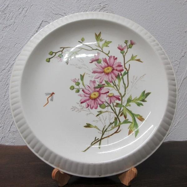 1288sa  ドイツ製 アンティーク雑貨 Franz Anton Mehlem 花柄 プレート ディッシュ トレー 皿 フルーツコンポート plateサイズ　直:270　H:30　※若干の誤差はご容赦下さい。イギリスより入荷致しましたアン...