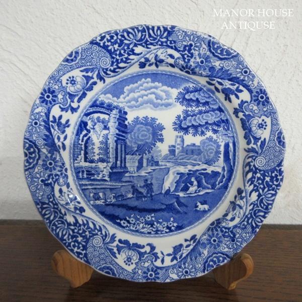1326sc  イギリス製 SPODE スポード ブルーイタリアン ケーキプレート ブルーアンドホワイト お皿 1938年 アンティーク 英国 plateイギリスより入荷致しましたアンティーク雑貨　英国SPODE社製 ケーキプレートです。ケ...