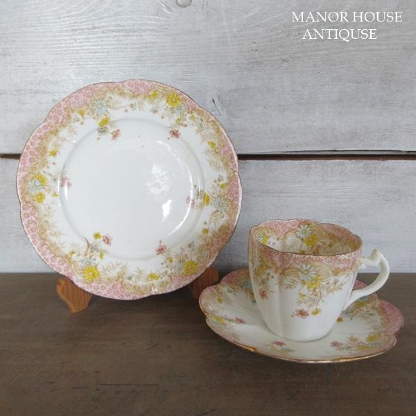 1433sc  イギリス製 Wileman＆Co ワイルマン アンティーク 1896年 カップアンドソーサー プレート トリオ 英国 tablewareイギリスより入荷致しましたアンティーク雑貨　イギリス製 Wileman &amp; Co...